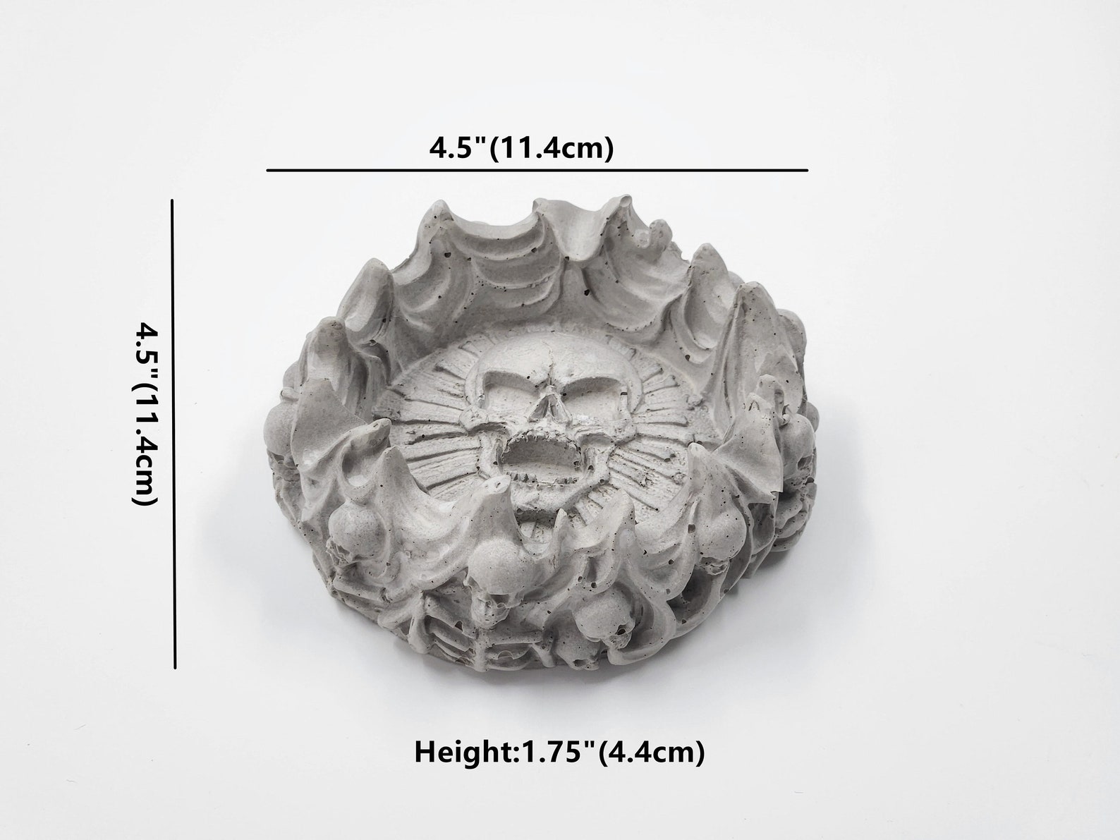 Concrete Skull Tray With 16 Miniature Skulls-cement Small Skulls ...