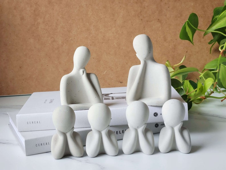 Happy Family Sculptures-modern Concrete Family Statue Set-new - Etsy
