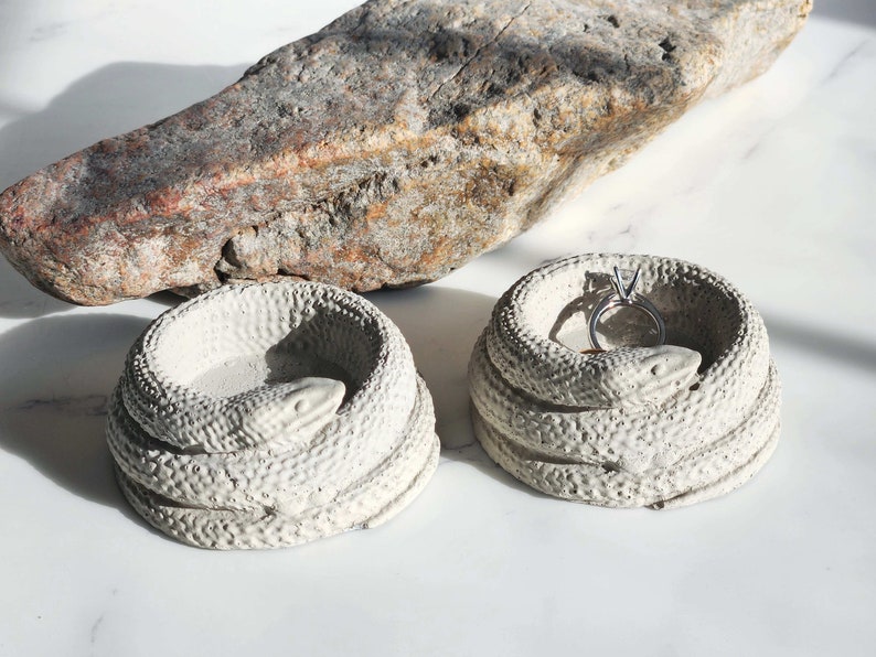 Concrete Snake Tea Light Candle Holder-spooky Cement Coiled - Etsy