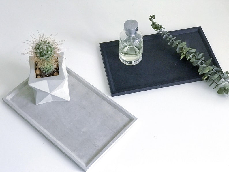 Handmade Cement Rectangular Tray-concrete Decorative Tray-minimal ...