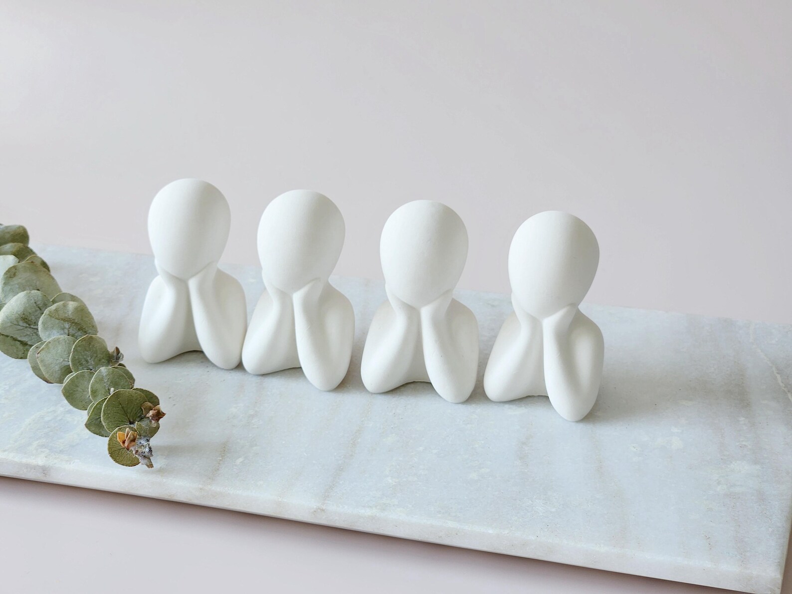 Happy Family White Sculptures-modern Jesmonite Family Statue Set-new ...
