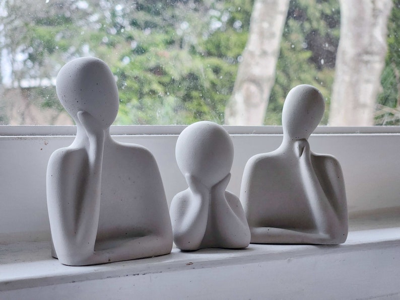 Happy Family Sculptures-modern Concrete Family Statue Set-new - Etsy