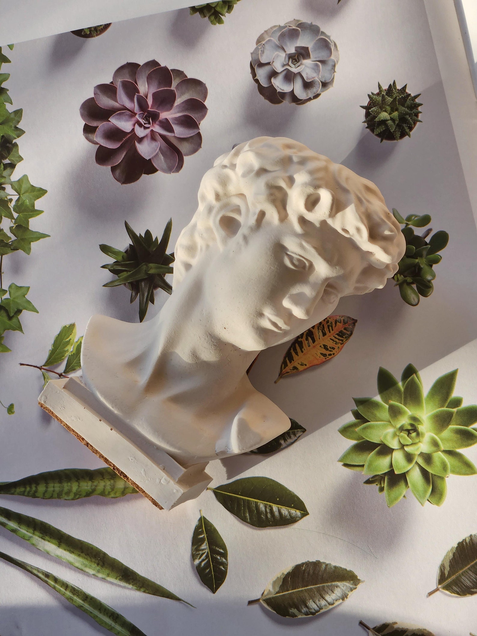 Cement David Bust Dry Flower Vase-david Statue Head Vase-makeup Brush ...