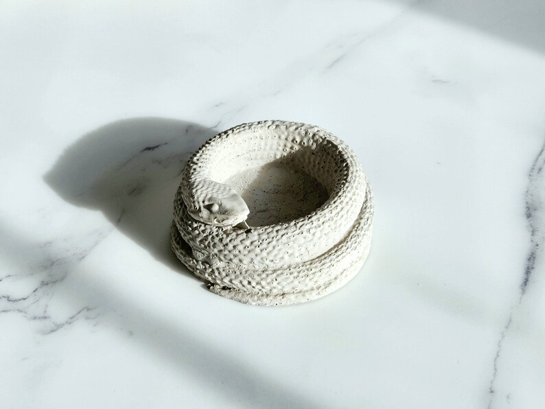 Concrete Snake Tea Light Candle Holder-spooky Cement Coiled - Etsy