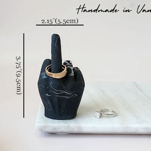 Marble Middle Finger Ring Holder Jesmonite Middle Finger Jewelry Tray-f ...