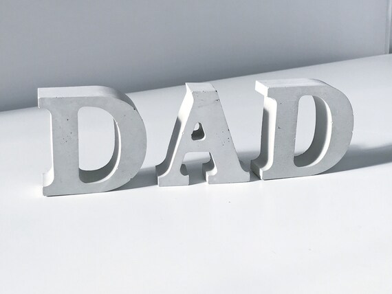 Concrete Father's Day Gift Letter-dad-cement Letters - Etsy