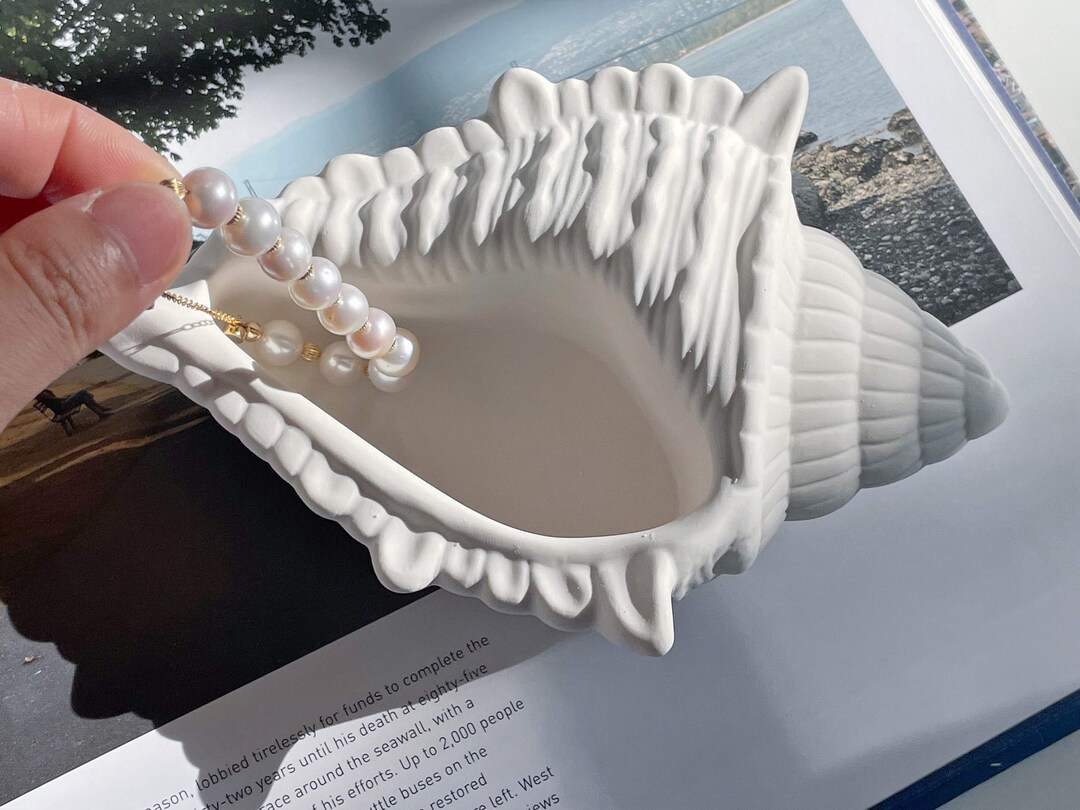 Concrete Conch Shell Tray-cement Shell Trinket Tray-beach Theme Sea ...