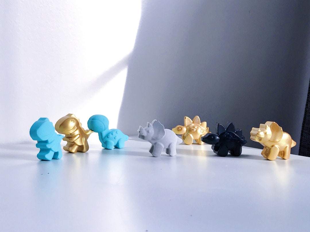 Handmade Concrete Dinosaur Magnets Set of 4-multi-colors Dino Fridge ...