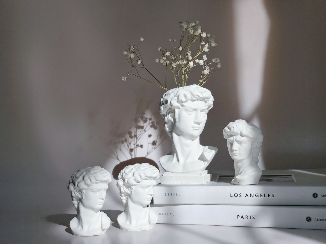 David Head Statue-decorative David Bust Vase-greek Bust Dry Flower Vase ...