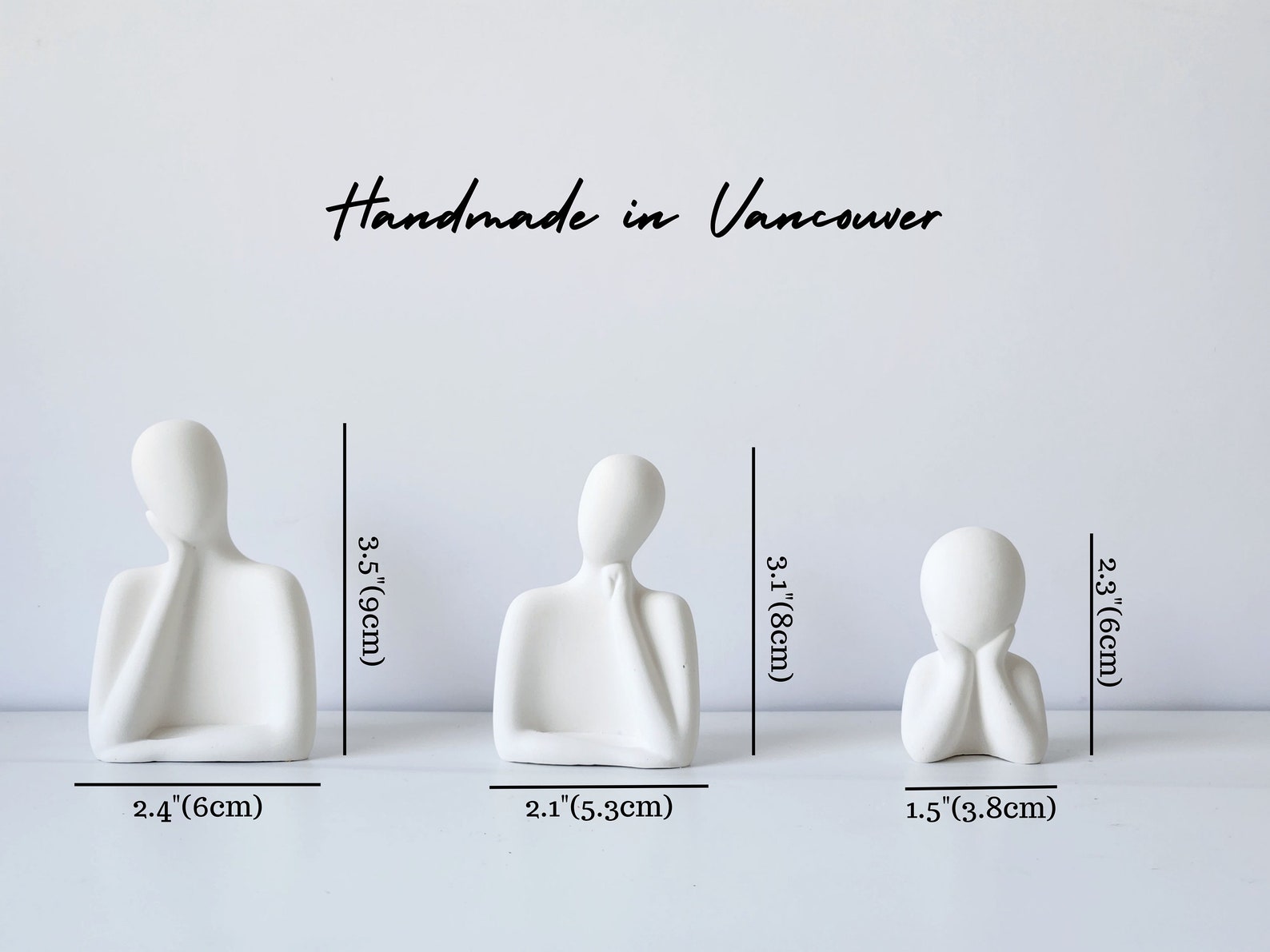 Happy Family White Sculptures-modern Jesmonite Family Statue Set-new ...