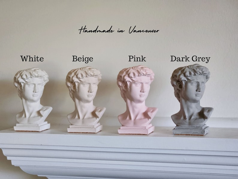 Cement David Bust Dry Flower Vase-david Statue Head Vase-makeup Brush ...