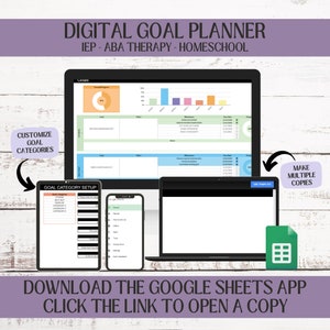 Digital Goal Spreadsheet, ABA Data Collection, IEP Planner, Homeschool ...