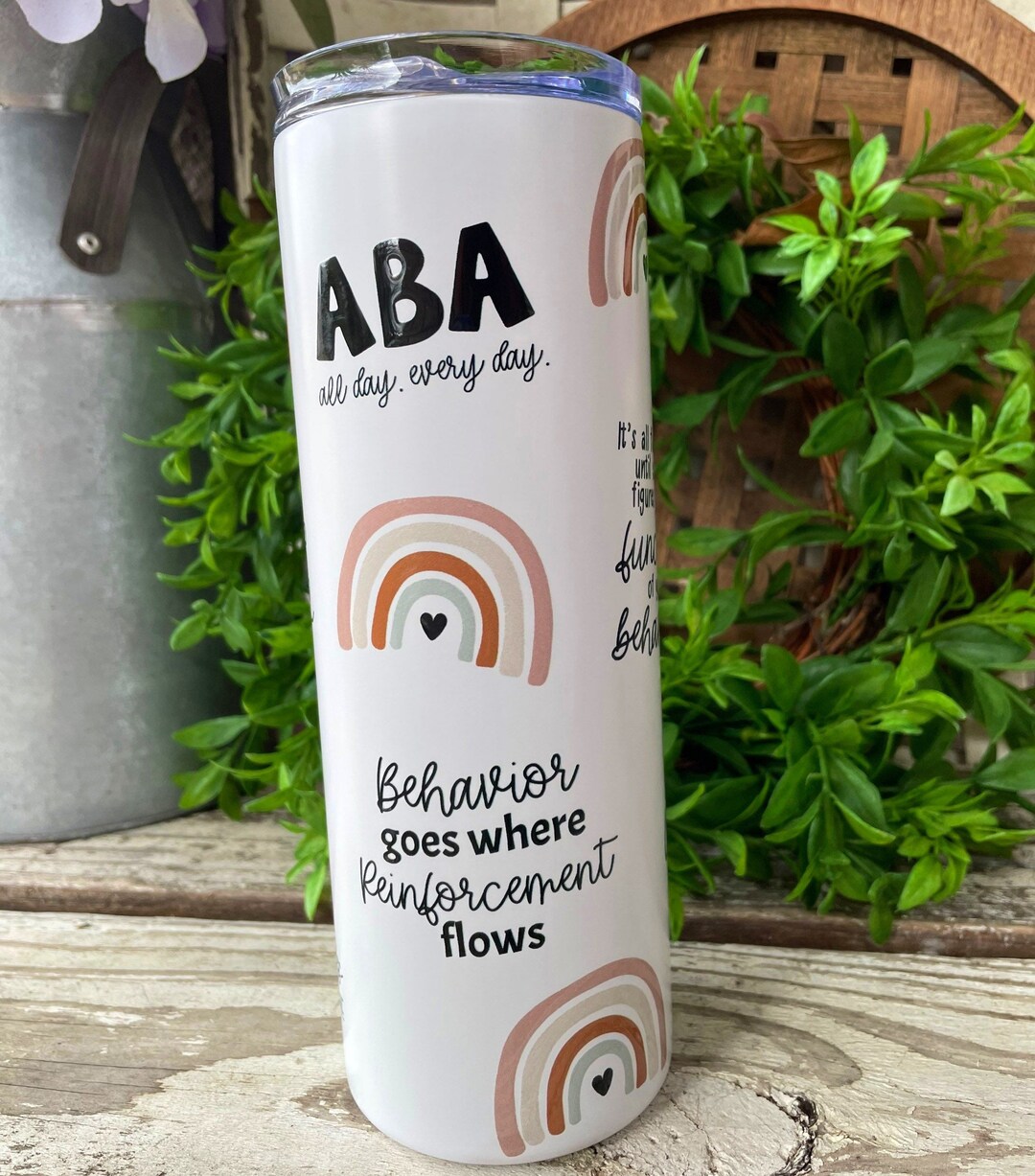 ABA Sticker Tumbler BCBA Quotes RBT Gift Changing Lives One - Etsy