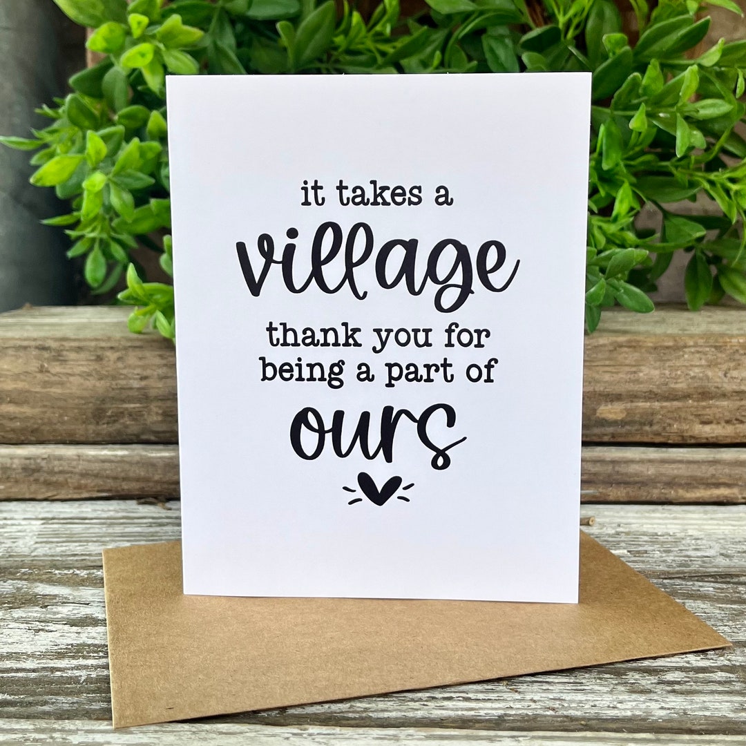 It Takes a Village Greeting Card, ABA Therapy Thank You Card, ABA ...