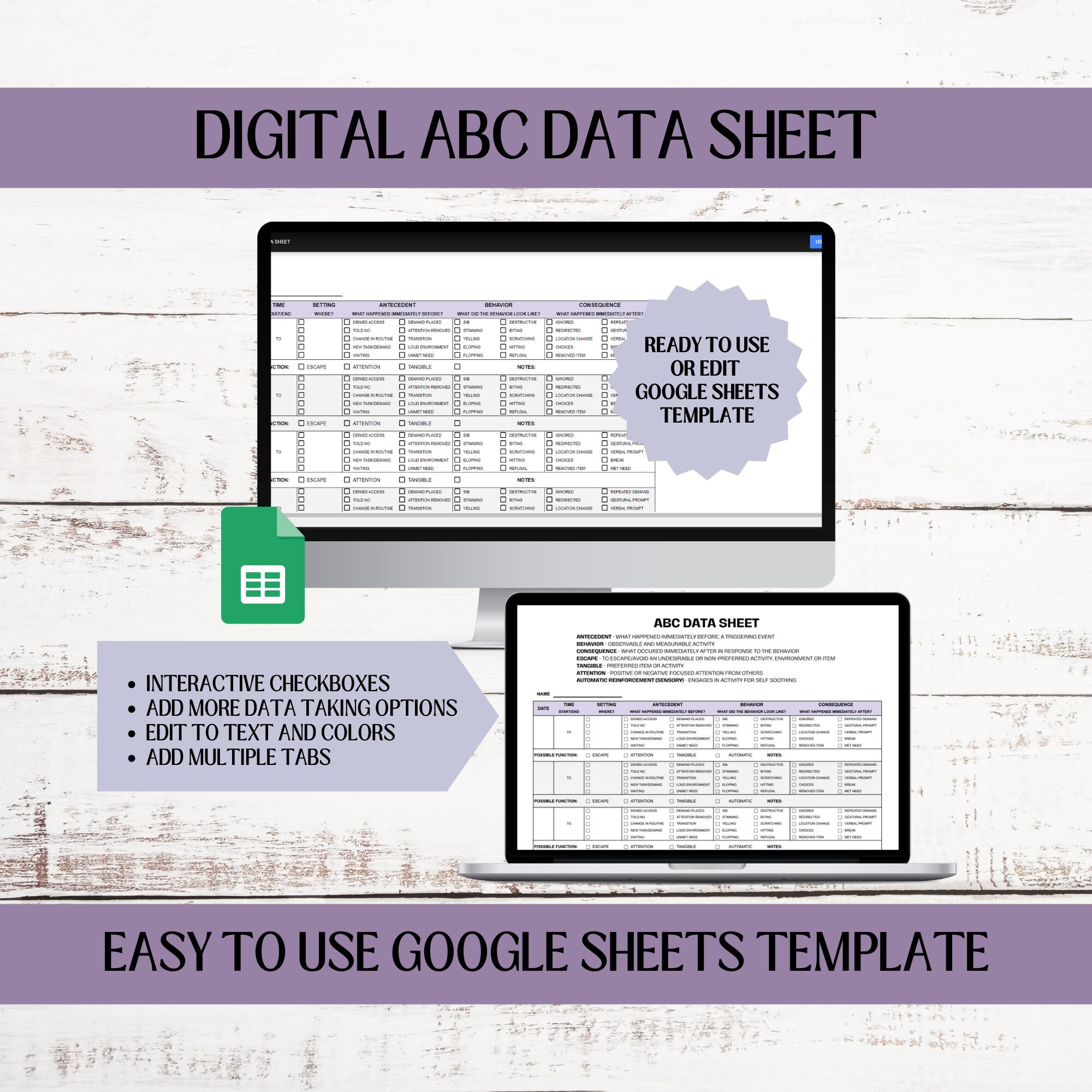 Behavior Data Bundle, Interval Data Spreadsheet, Editable Behavior ...