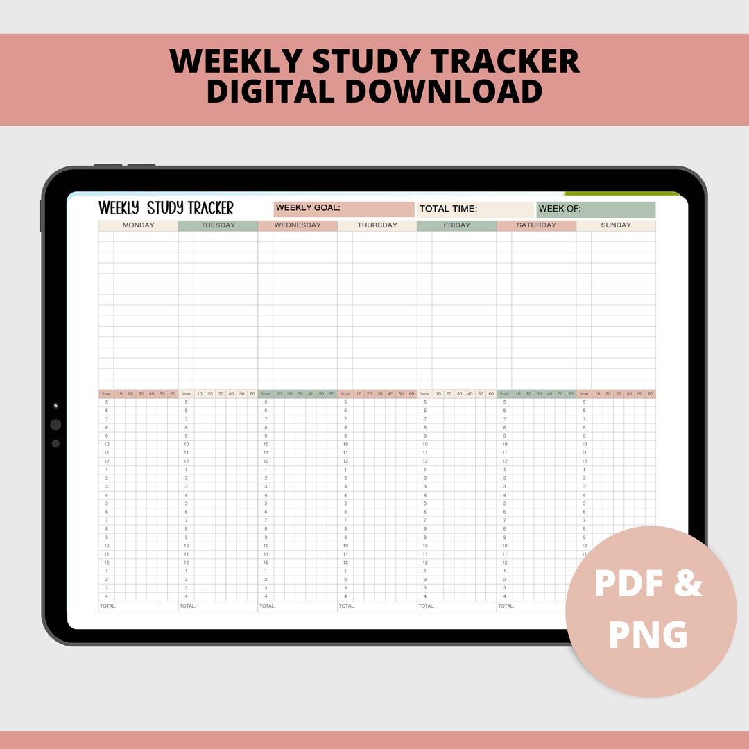 Weekly Study Tracker Printable ABA Exam Study Planner Page - Etsy