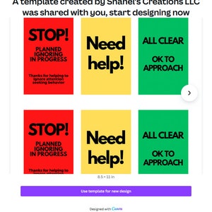 Behavior Support Badge Cards Template, Communication Cards for Behavior ...