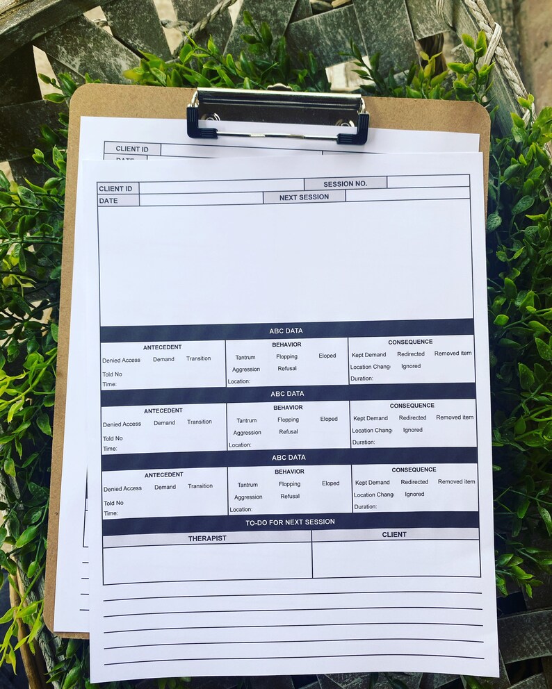 ABC Data Sheet ABA Digital Download Aba Session Notes Aba - Etsy