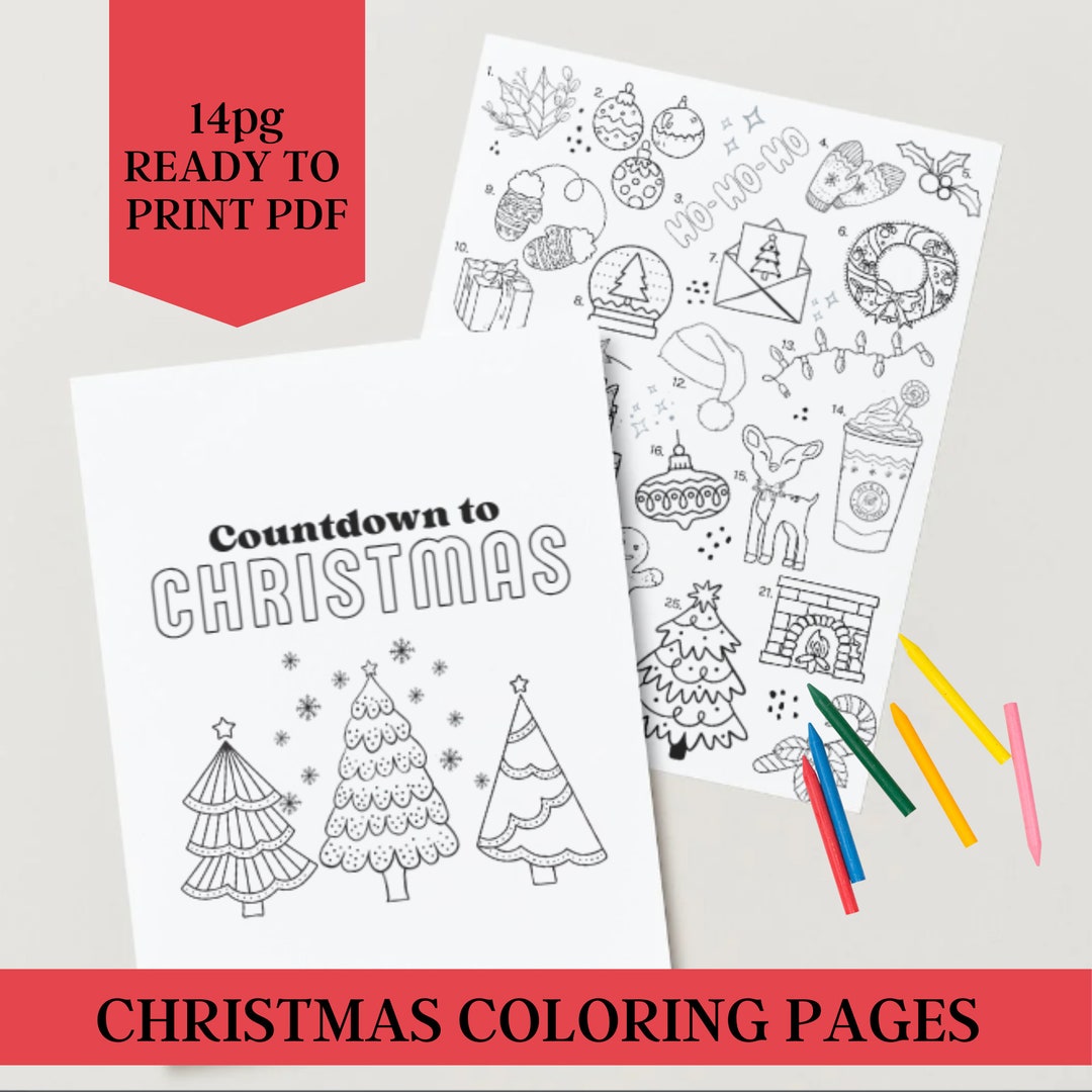 Christmas Countdown Coloring Sheets, Christmas Countdown Printable ...
