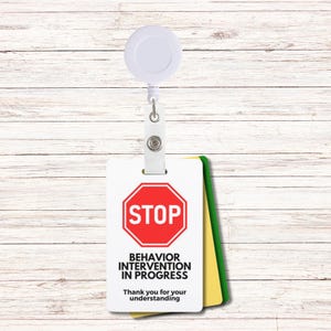 Behavior Intervention Communication Badge Set, Special Education Visual ...