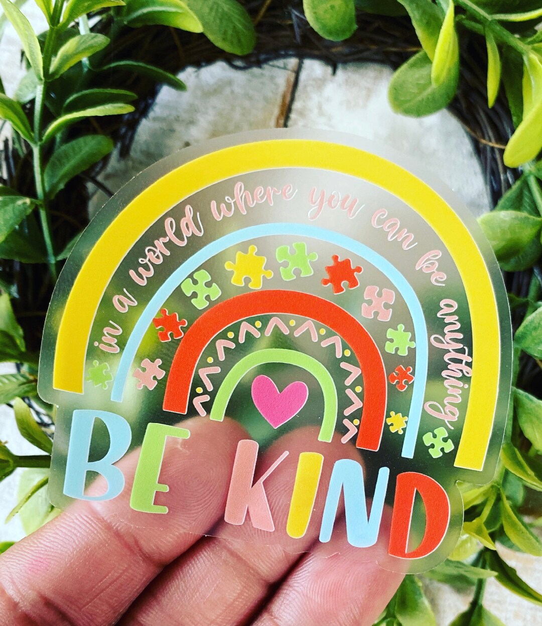Be Kind Autism Awareness Rainbow Sticker Autism Sticker, Autism Mom ...