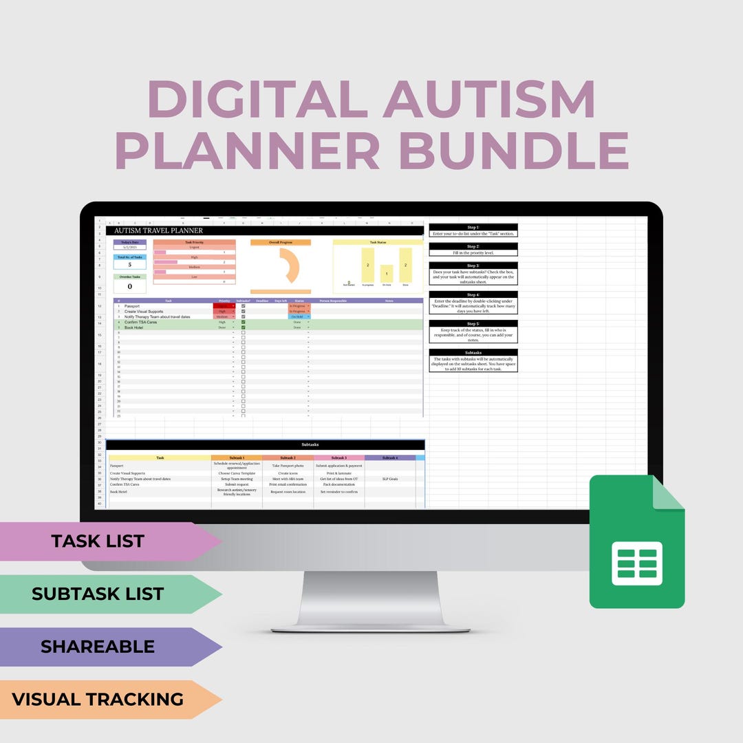Autism Planner Bundle, Autism Travel Checklist, IEP Meeting, Google ...