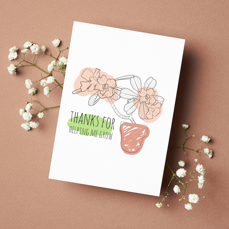Therapist Thank You Card Aba Therapy Card Thanks For Helping Etsy
