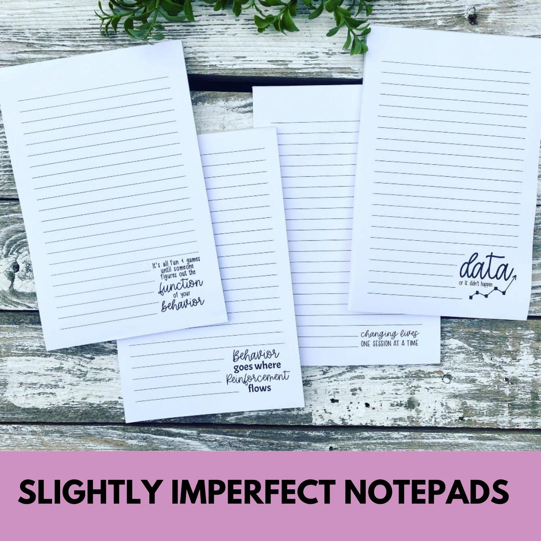 Slighy Imperfect Therapy Notepads, Special Ed Teacher Notes, Funny ABA ...