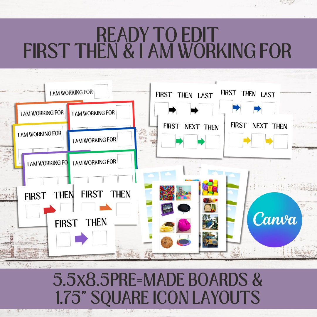 First Then Board, I Am Working For, Behavior Management Tool, Visual ...