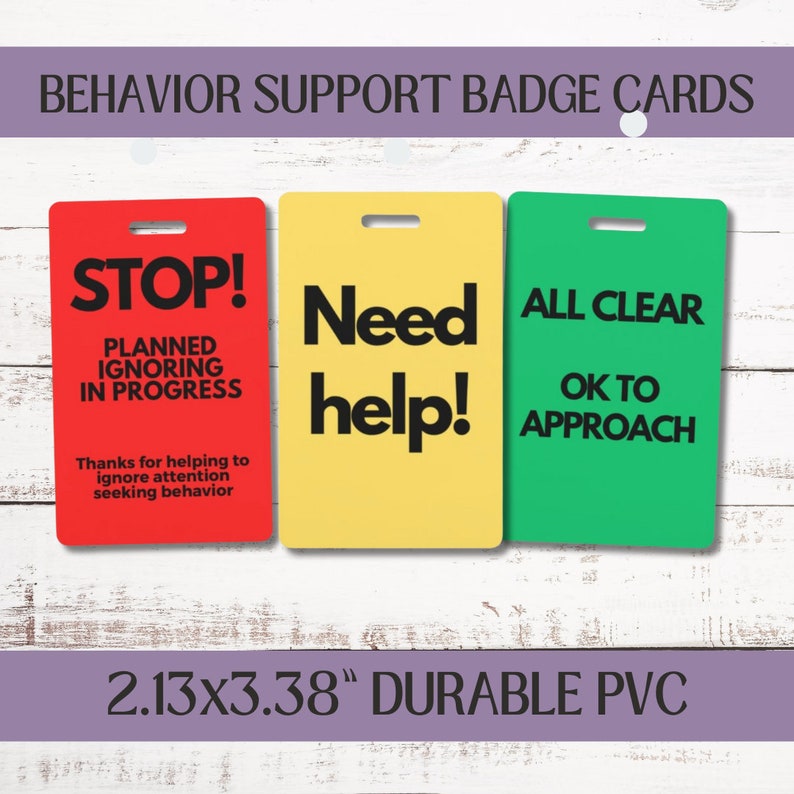 Behavior Support Badge Cards, Communication Cards, Special Education ...