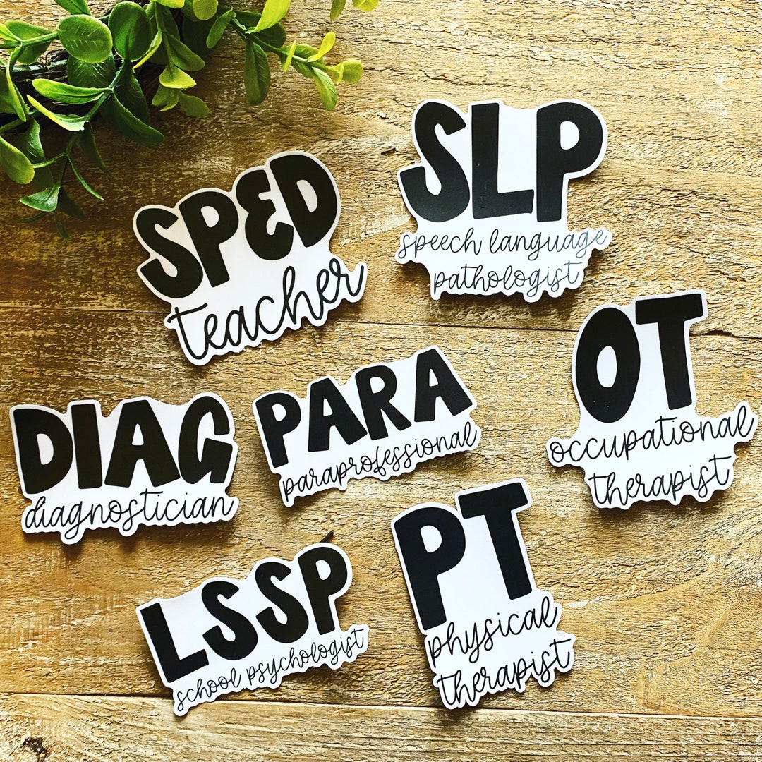 SPED Teacher Stickers, Paraprofessional Decal, Speech Language ...