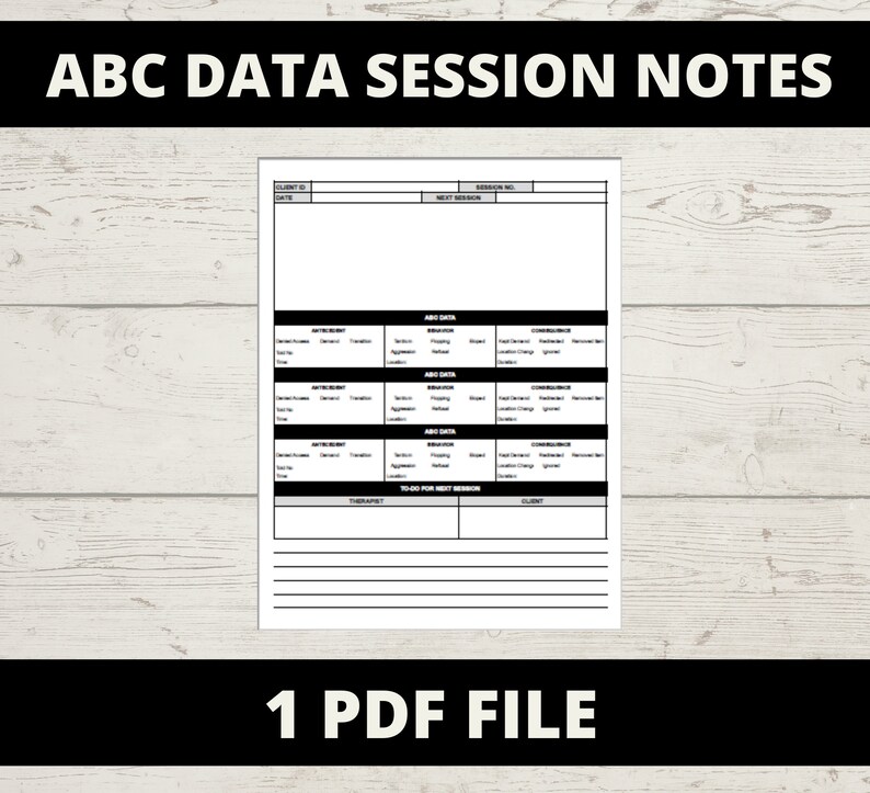 ABC Data Sheet ABA Digital Download Aba Session Notes Aba - Etsy ABC Data Sheet ABA Digital Download Aba Session Notes Aba - Etsy
