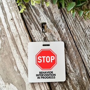 Behavior Intervention Stop Sign Badge Reel, Special Education Visual ...