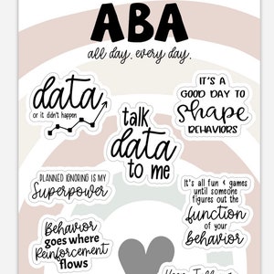 ABA Sticker Sheet, Aba Planner Stickers, Behavior Analyst Stickers, Aba ...