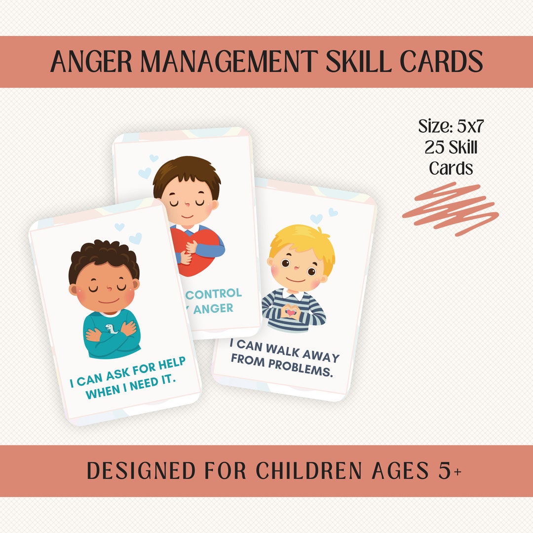 Anger Management Flashcards, Self Regulation Activity, Homeschool Flash ...