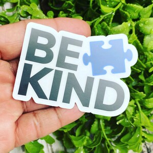 Be Kind Autism Sticker Autism Awareness Sticker Puzzle Piece - Etsy