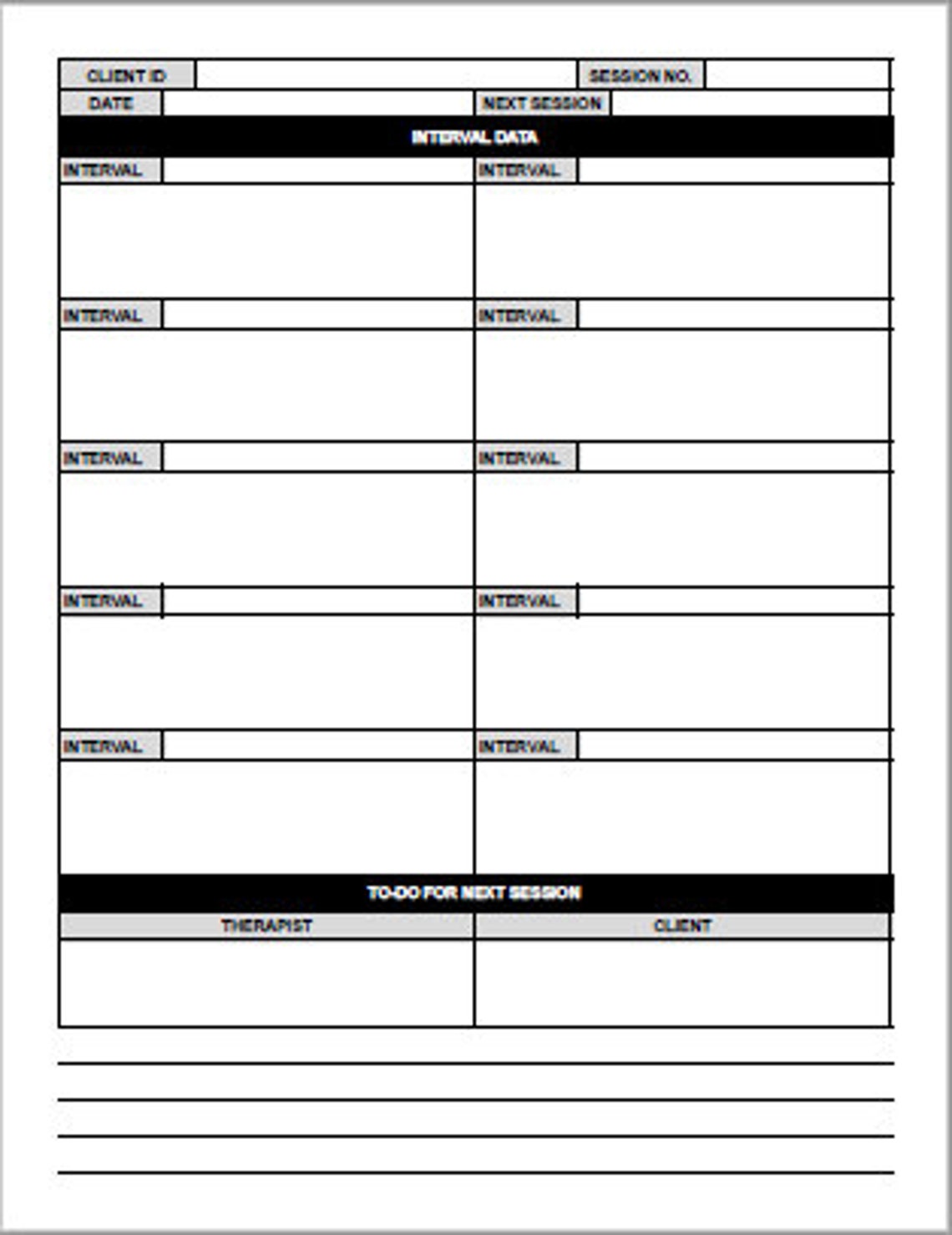 ABA Data Session Notes ABC Data Interval Data Therapy - Etsy