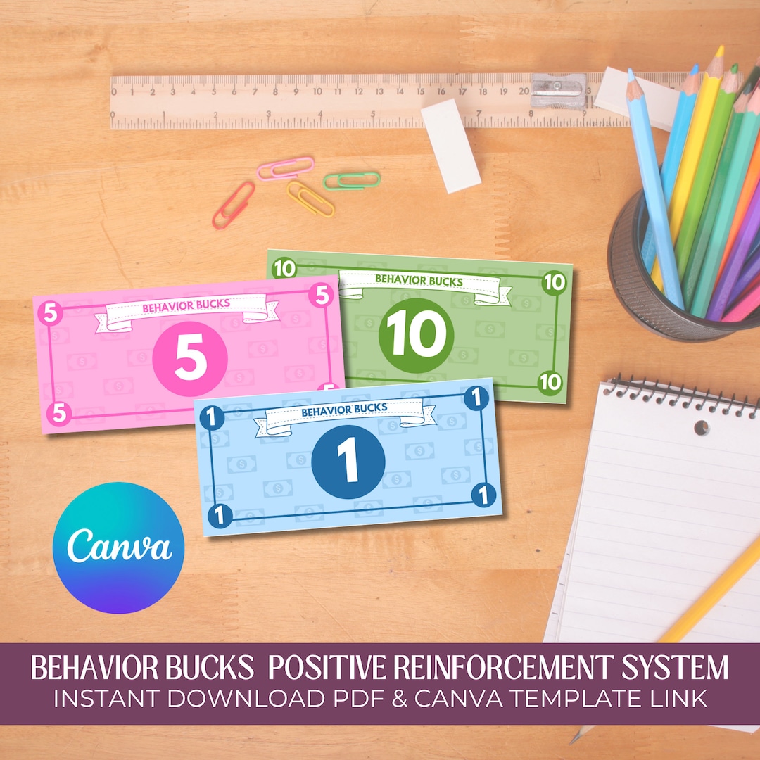 Behavior Bucks Printable Reward System, Instant Download PDF, Printable ...
