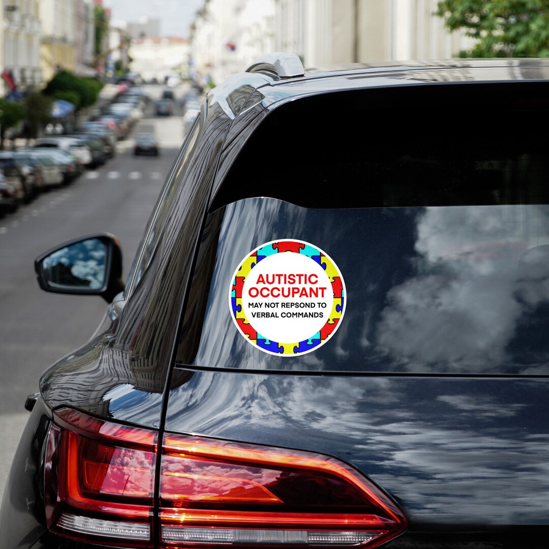 Autism Safety Sticker, Autism Emergency Decal, Occupant With Autism ...