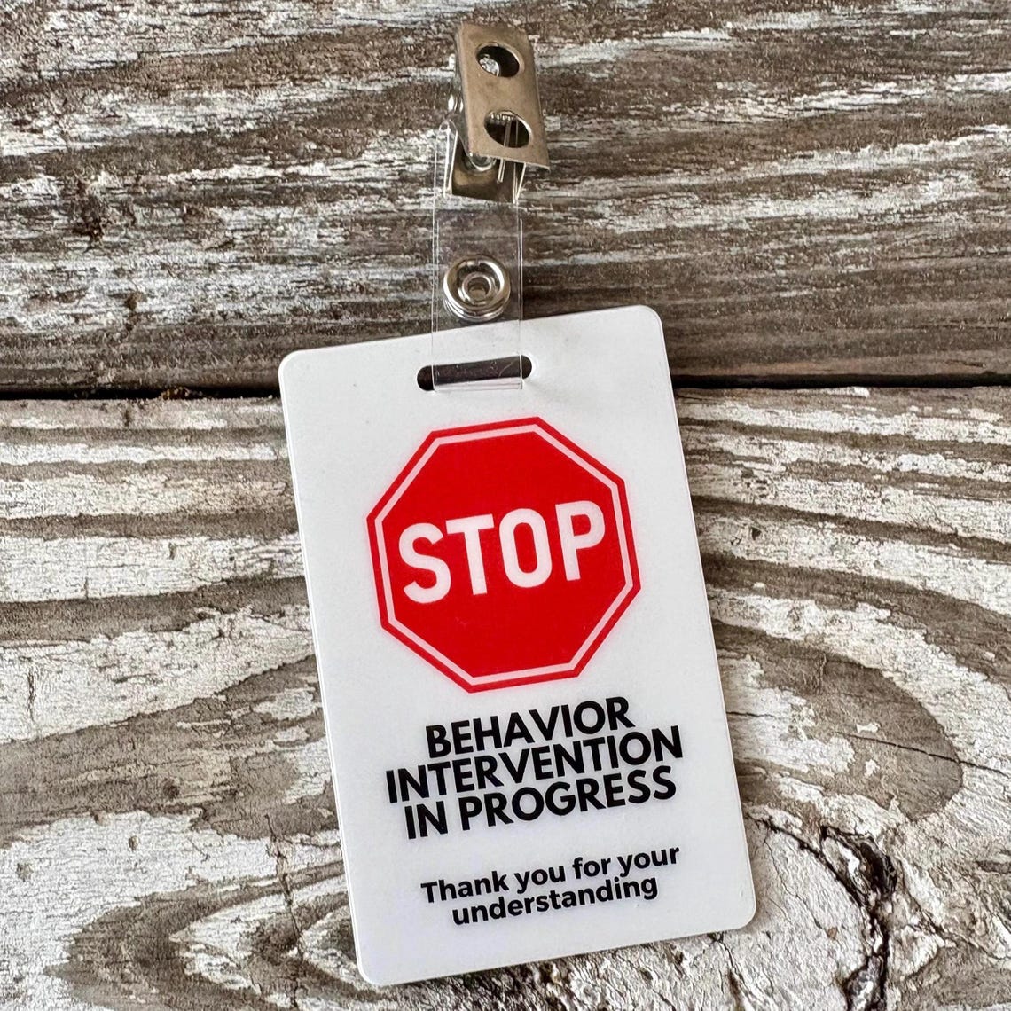 Stop Sign Badge, Behavior Intervention in Progress Badge Card, Special ...