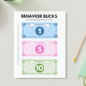 Behavior Bucks Printable Reward System, Instant Download PDF, Printable ...