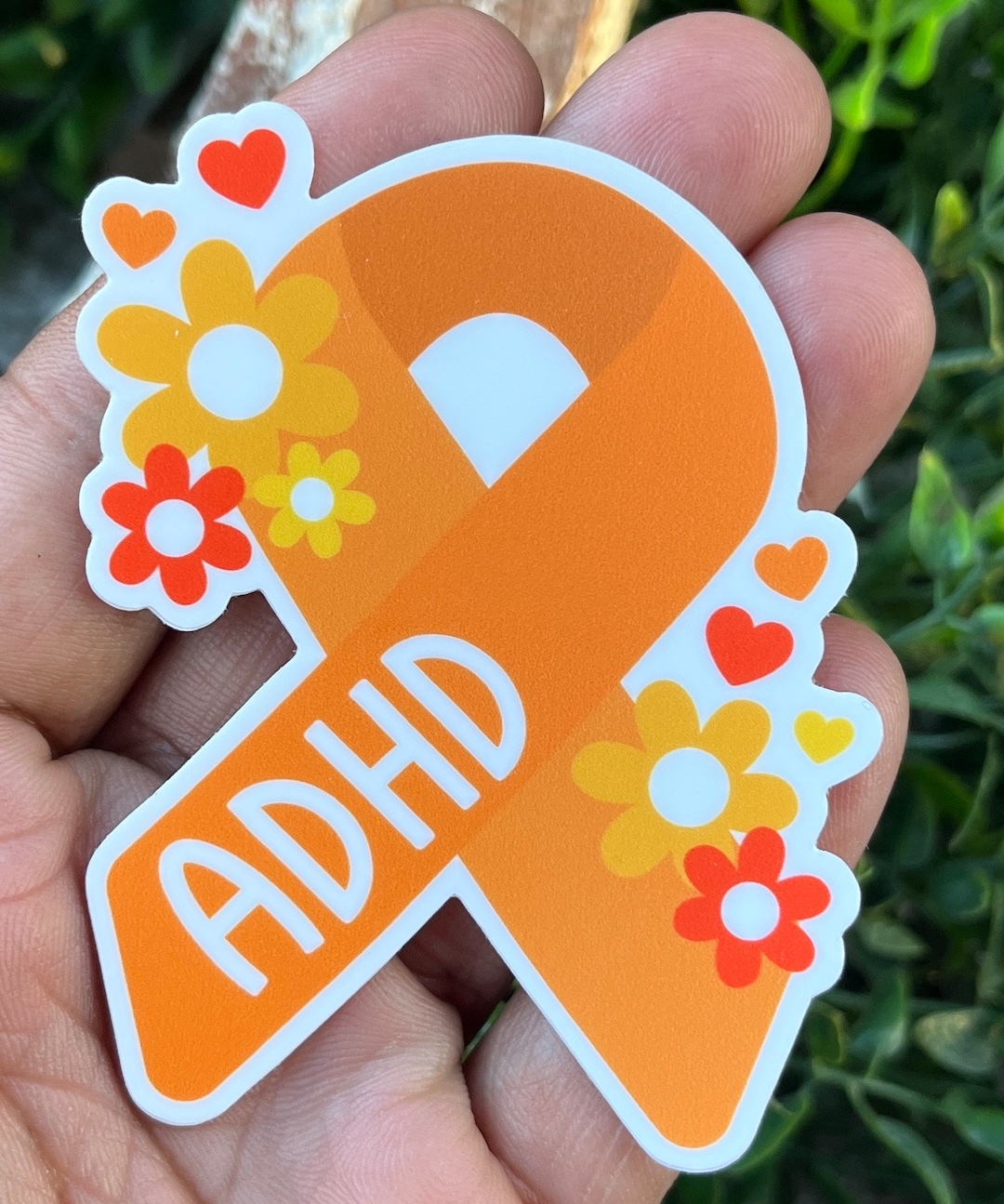 ADHD Awareness Sticker, ADHD Awareness Ribbon, Floral ADHD Sticker ...