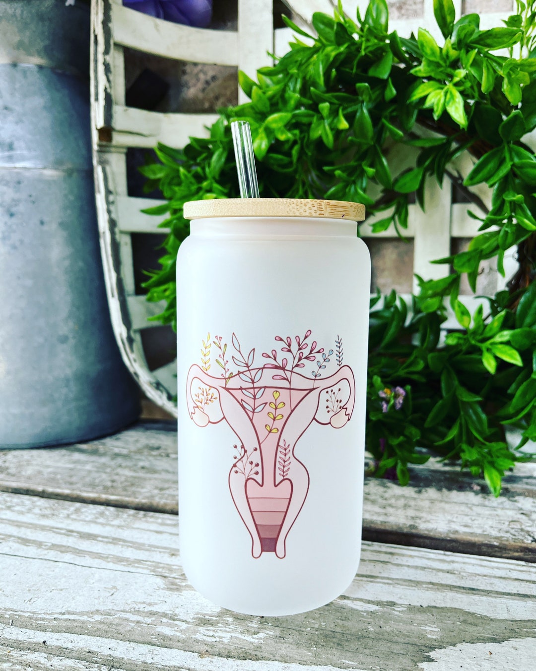 Uterus Tumbler, Wildflower Uterus Travel Mug, Feminist Coffee Tumbler ...