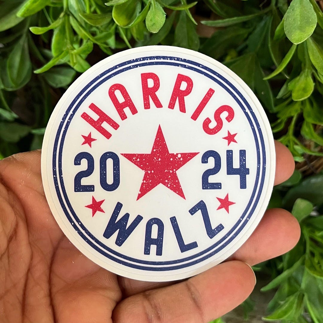 Retro Harris Walz 2024 Sticker, Presidential Candidate, Kamala Harris ...
