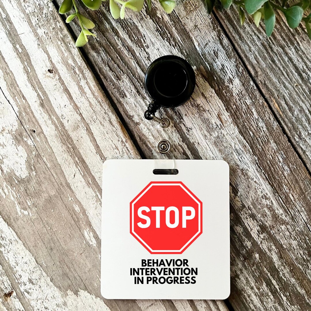 Behavior Intervention Stop Sign Badge Reel, Special Education Visual ...