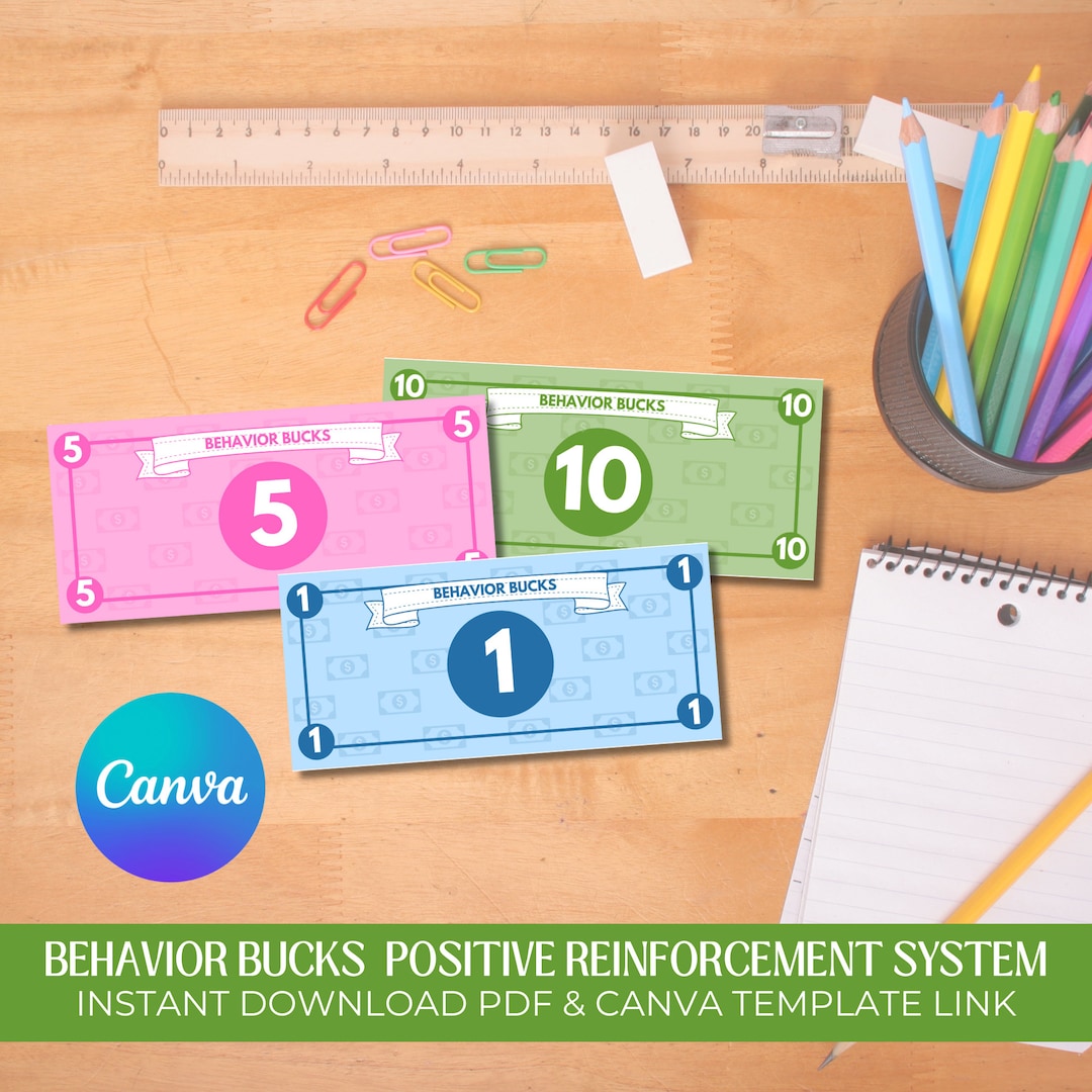 Behavior Bucks Printable Reward System, Instant Download PDF, Printable ...