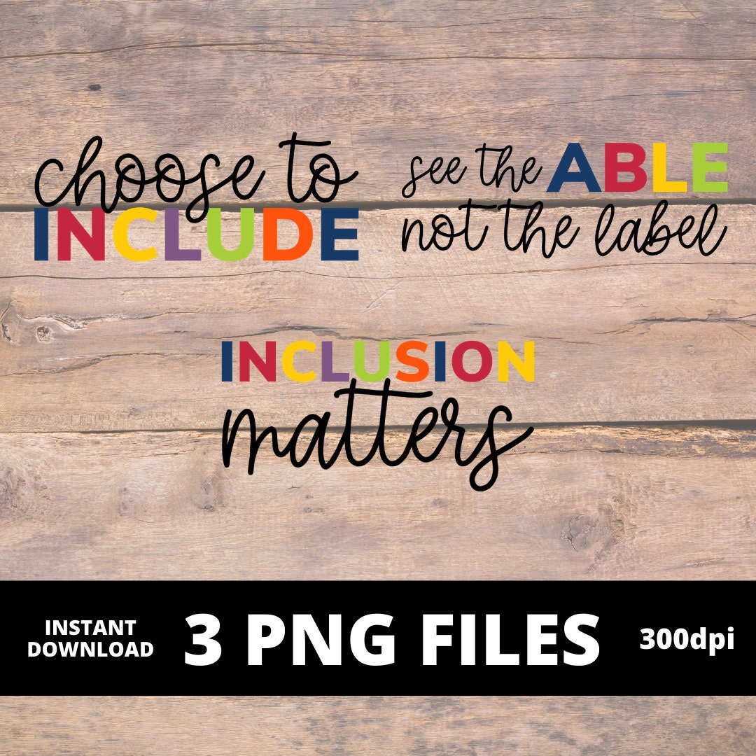 Inclusion Matters Digital Download, PNG Files, Inclusion Stickers, See ...