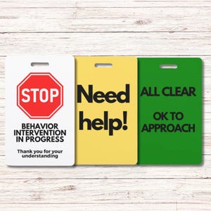 Behavior Intervention Communication Badge Set, Special Education Visual ...