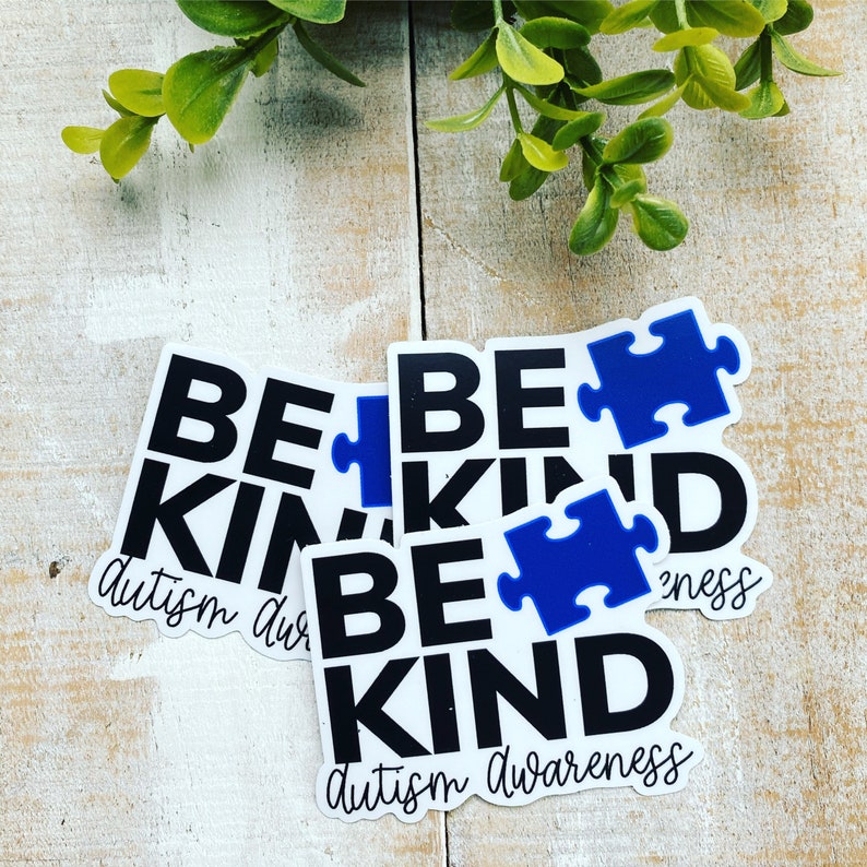 Be Kind Autism Sticker Autism Awareness Sticker Puzzle Piece - Etsy