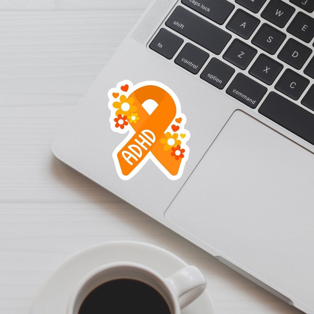 ADHD Awareness Sticker ADHD Awareness Ribbon Floral ADHD - Etsy